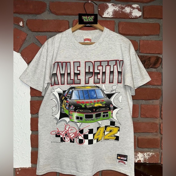 nutmeg mills | Shirts | Vintage 993 Nutmeg Kyle Petty Frontback Mello Yello Nascar Grey Tshirt ...
